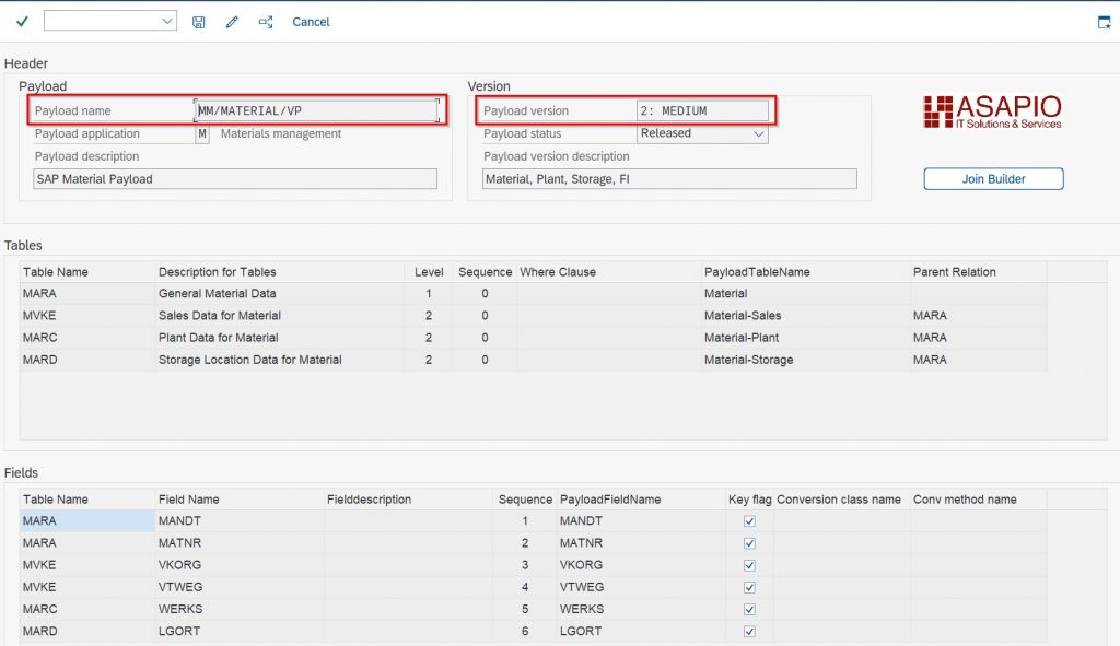 Payload Designer - ASAPIO