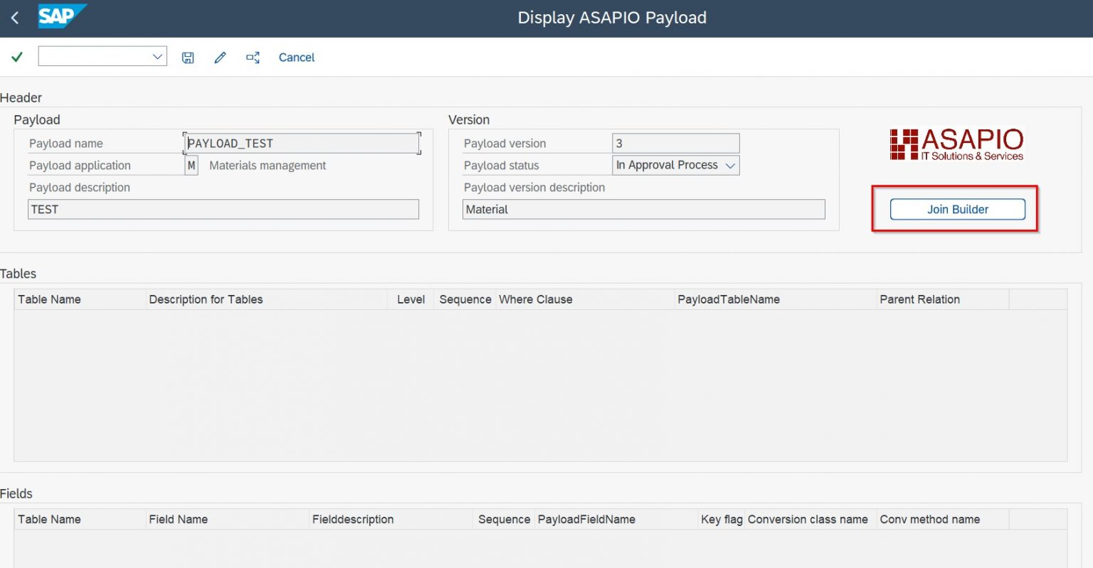 Payload Designer - ASAPIO