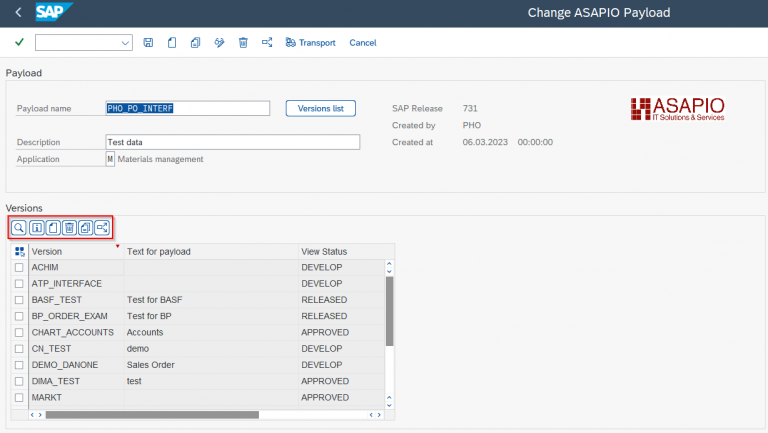 Payload Designer - ASAPIO