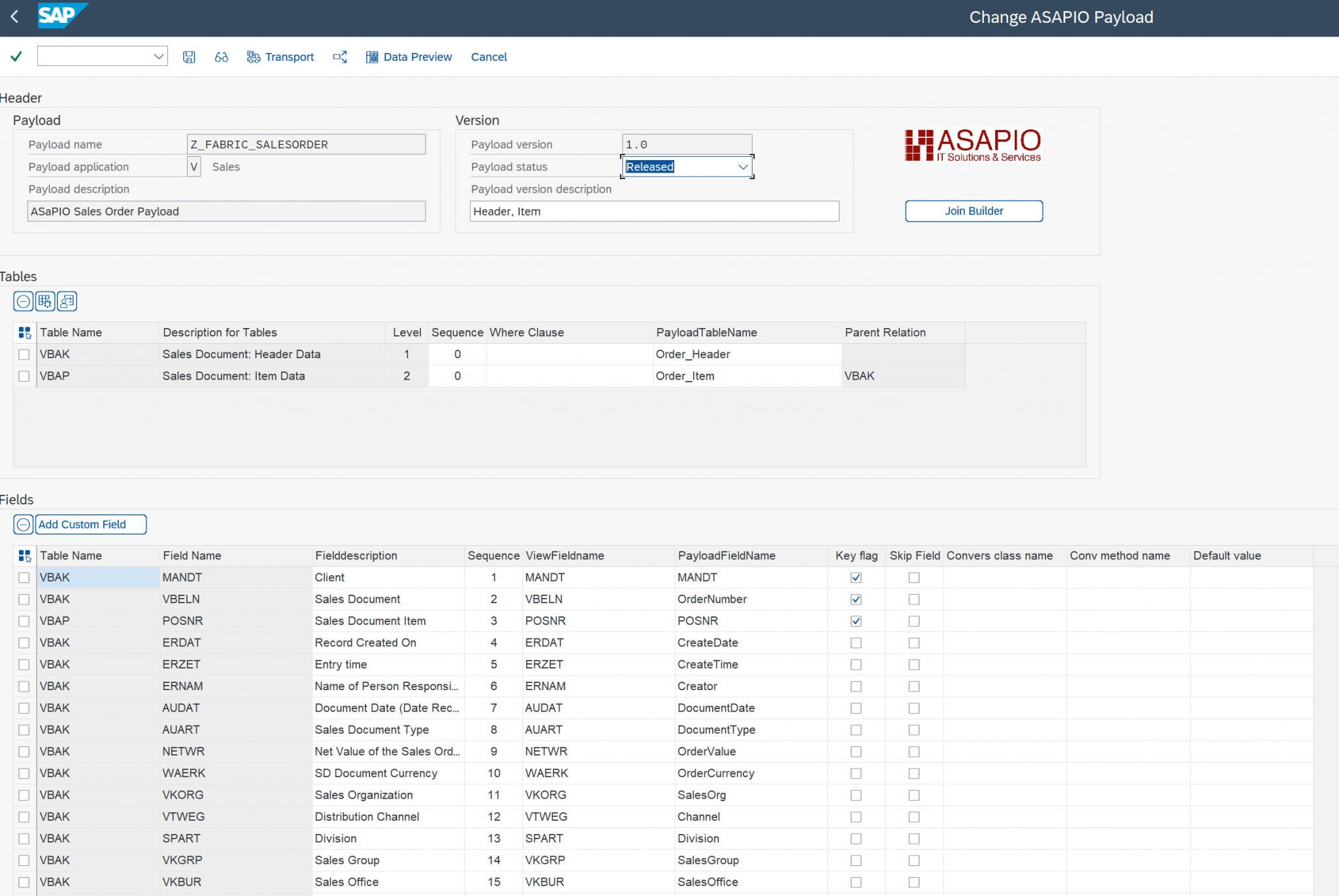 Connector for Microsoft Fabric - ASAPIO