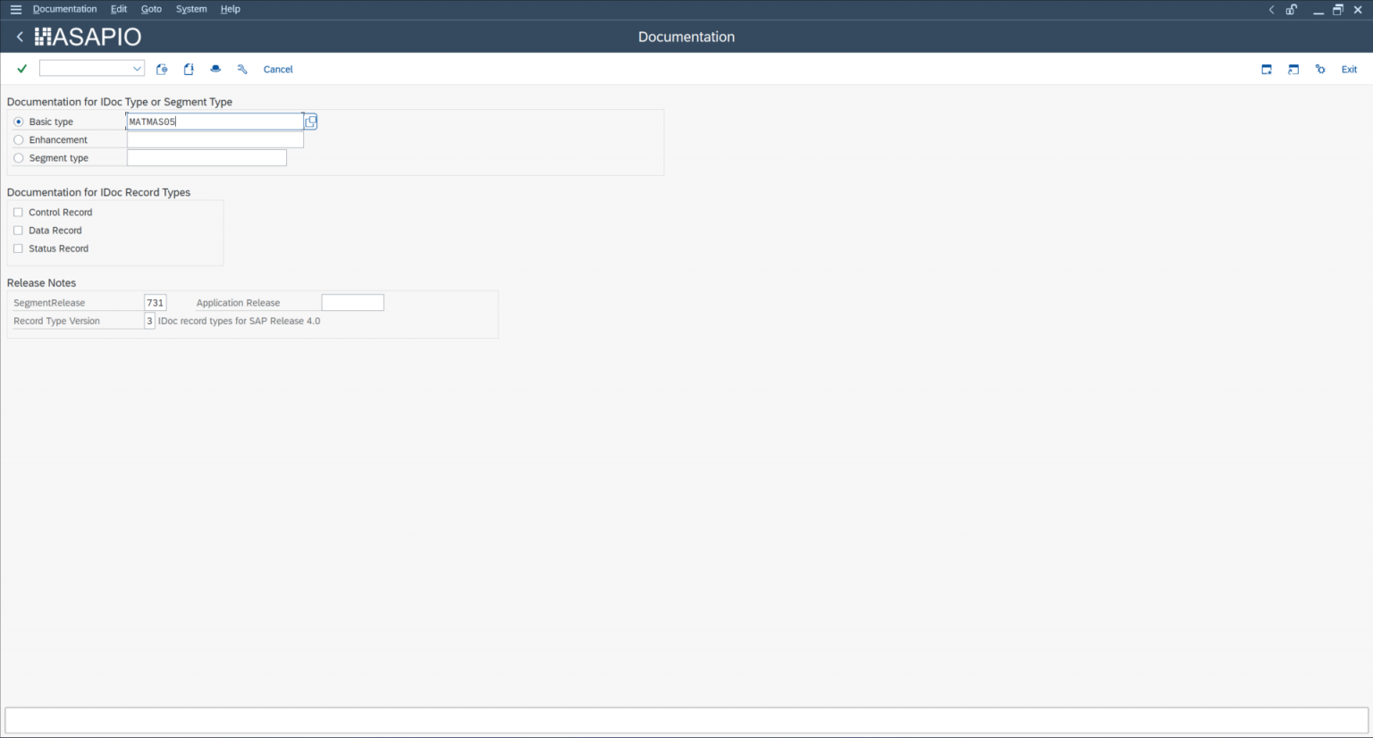 IDoc messaging - ASAPIO