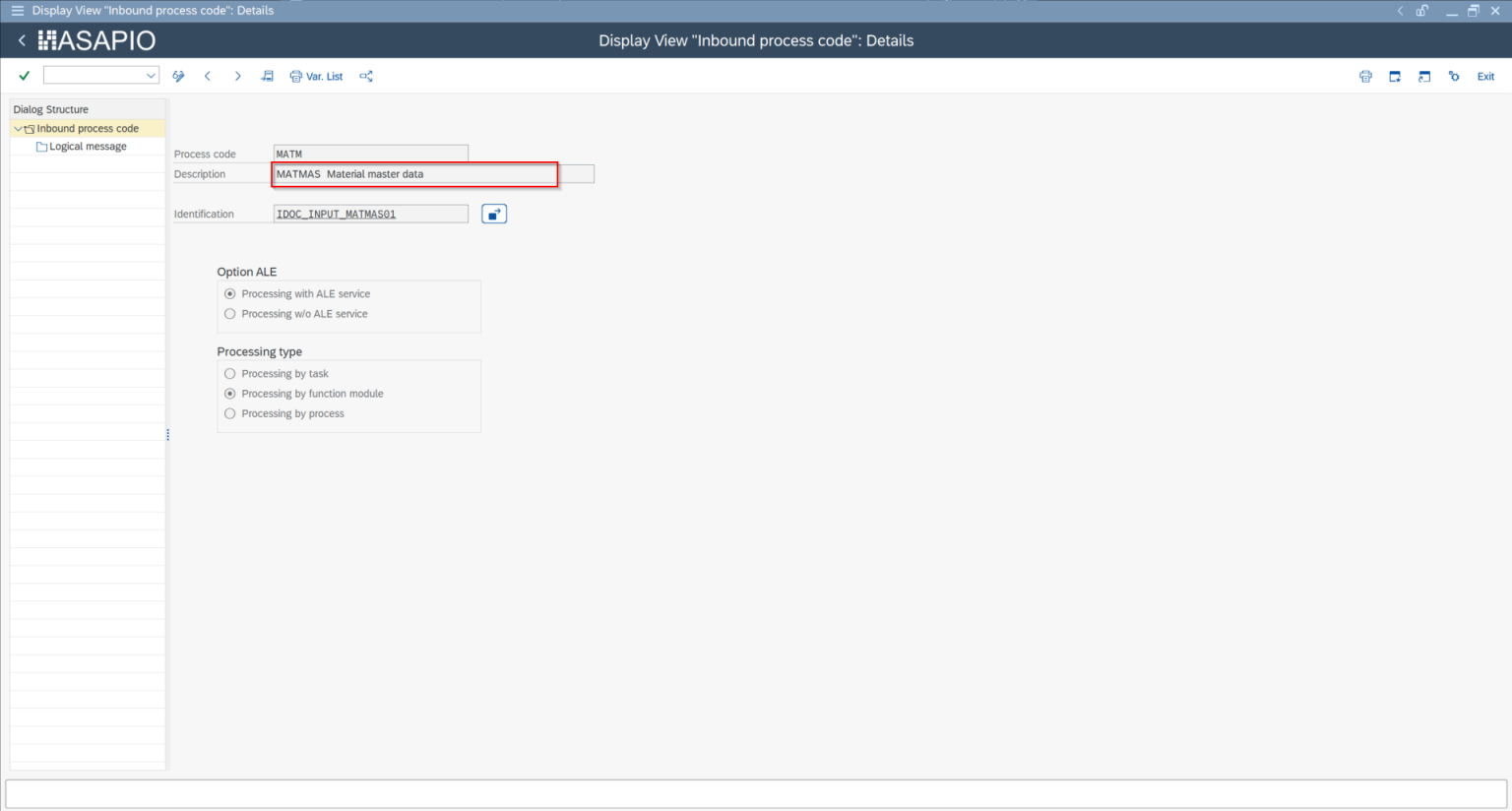Inbound messaging - ASAPIO